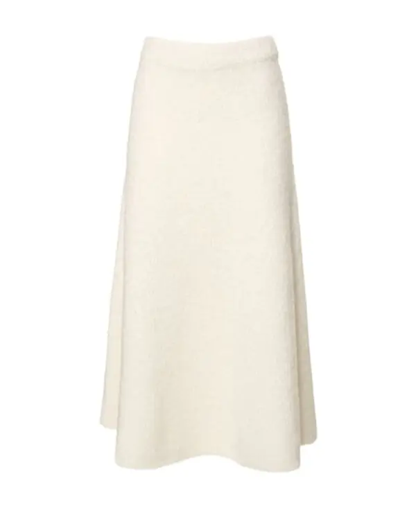 Gabriela Hearst Elastic Waist Ruffled Skirt - White