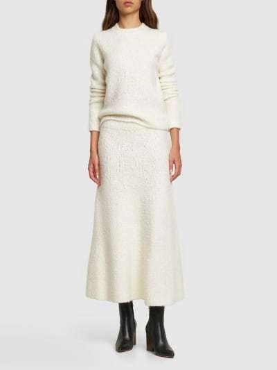 Gabriela Hearst Elastic Waist Ruffled Skirt