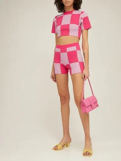 Jacquemus Checked Knitted Shorts
