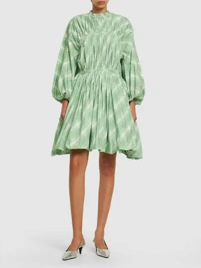 JIL SANDER Plaid Long-sleeved Dress
