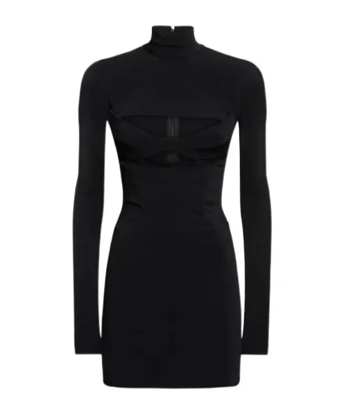 MUGLER High-neck Cut-out Mini Dress
