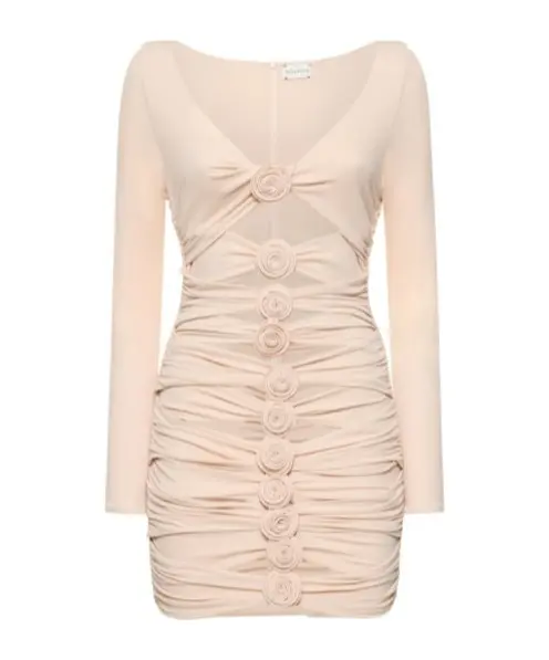 Magda Butrym Ruched Knit Dress - Nude