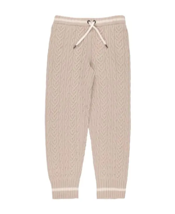 Brunello Cucinelli Twisted Rope Knit Joggers - Nude