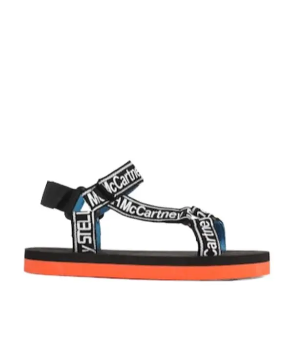 Stella McCartney Logo Flat Sandals - Black