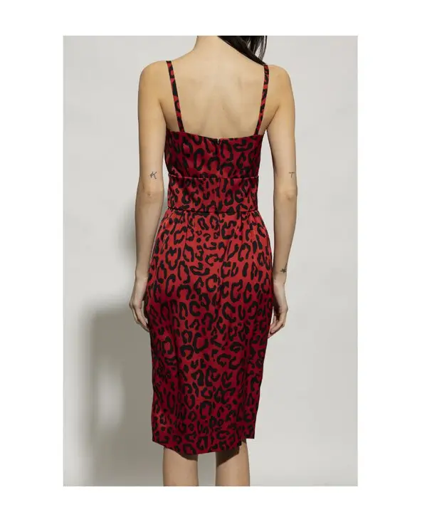 Dolce & Gabbana Animal Print Strappy Midi Dress