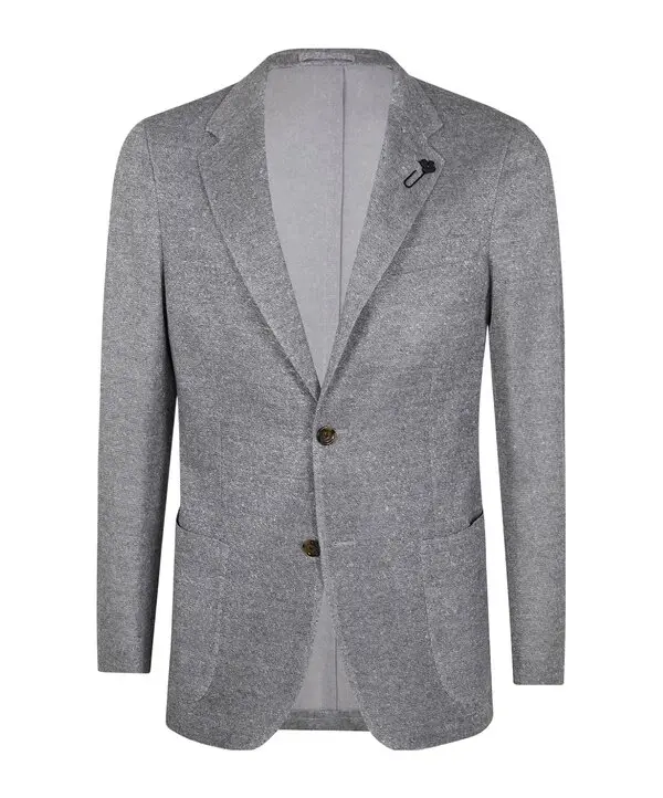 LARDINI Flower-pin Blazer - Grey