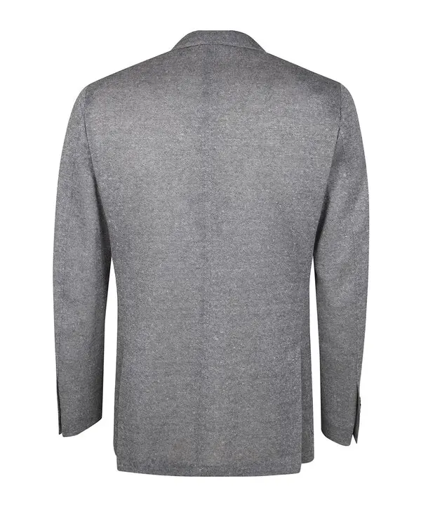LARDINI Flower-pin Blazer - Grey