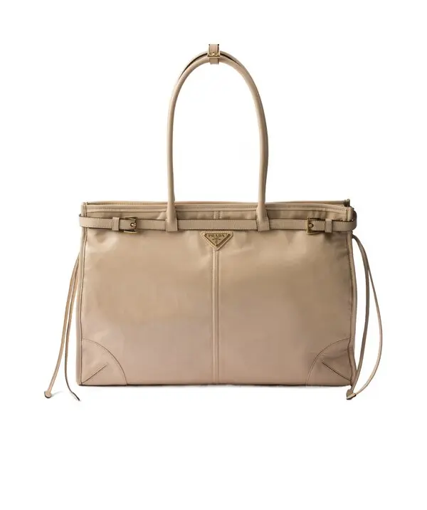 Prada Bonnie Extra-large Leather Handbag - Travertine