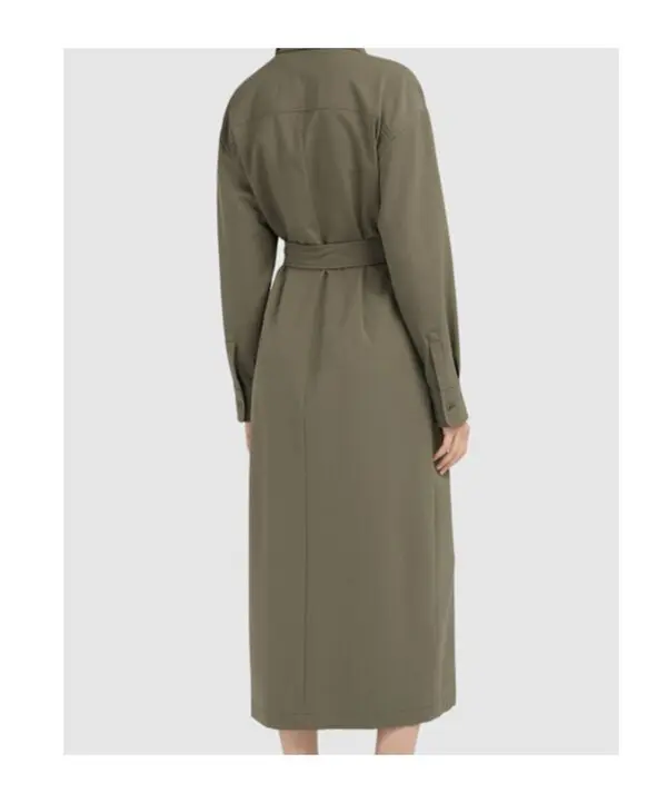 Max Mara Long Sleeve Belted Shirt Dress