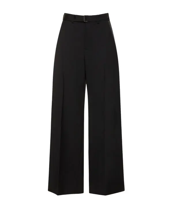 Sacai Belted Wide-leg Trousers - Black