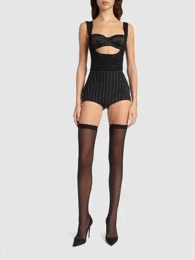 Dolce & Gabbana Pinstripe Boxer Shorts With Zip Detail