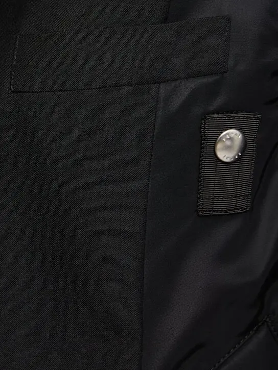 Sacai Double-breasted Blazer With Zip Detail