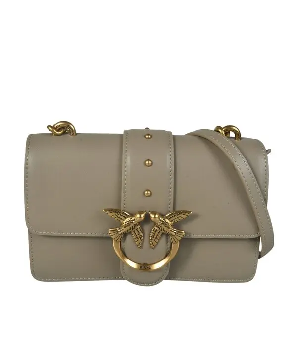 Pinko Love One Logo Plaque Mini Crossbody Bag - Gray