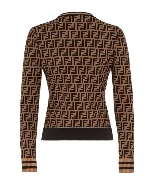 Fendi Ff Monogram Jacquard Knit Jumper