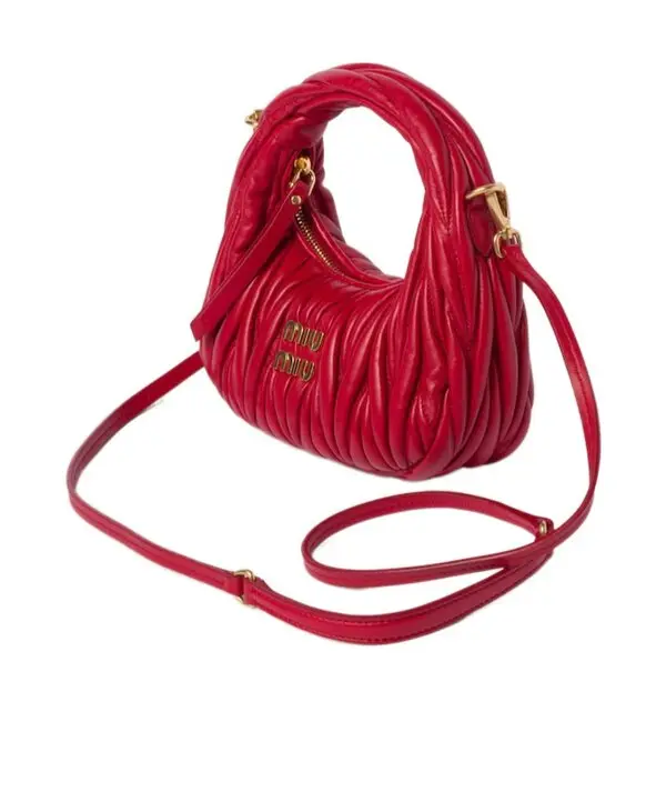 Miu Miu Wander Matelassé Nappa Leather Hobo Mini-bag