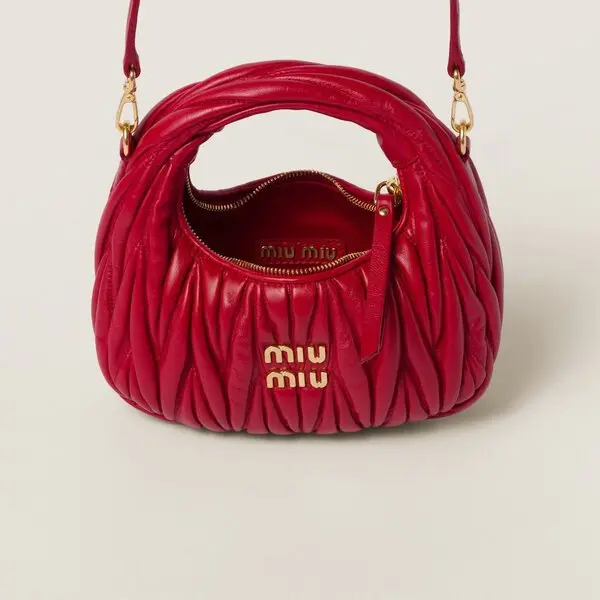 Miu Miu Wander Matelassé Nappa Leather Hobo Mini-bag