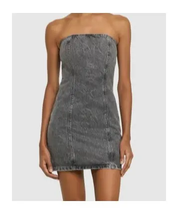 ROTATE BY BIRGER CHRISTENSEN Sleeveless Zip-up Denim Mini Dress