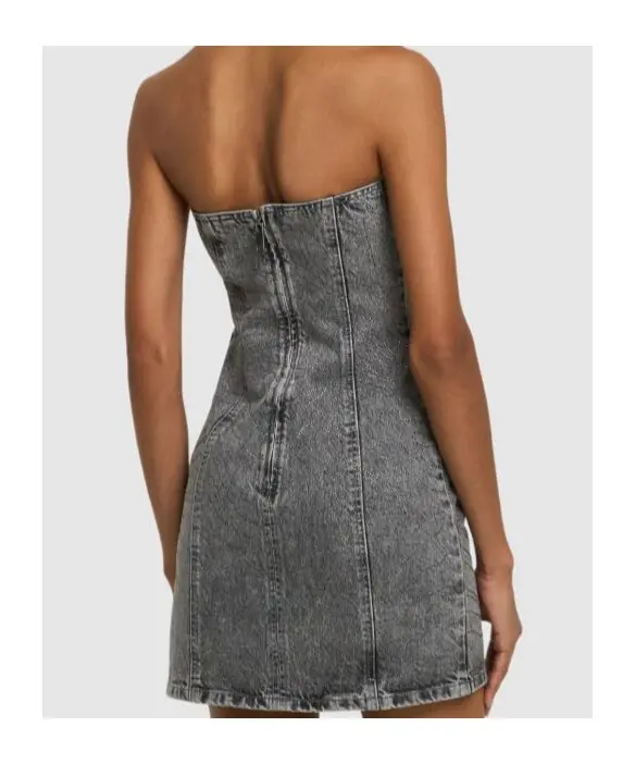 ROTATE BY BIRGER CHRISTENSEN Sleeveless Zip-up Denim Mini Dress