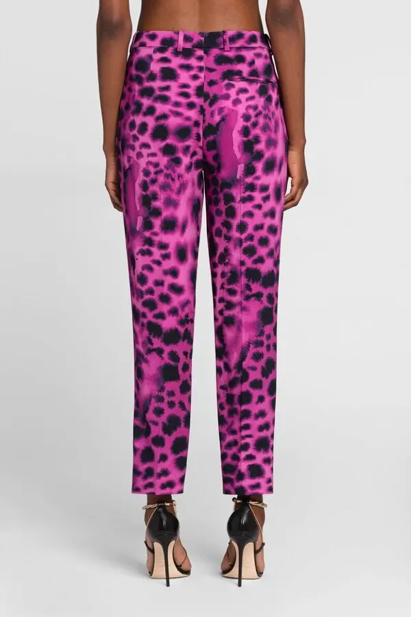 Roberto Cavalli Animal Print Straight Leg Trousers
