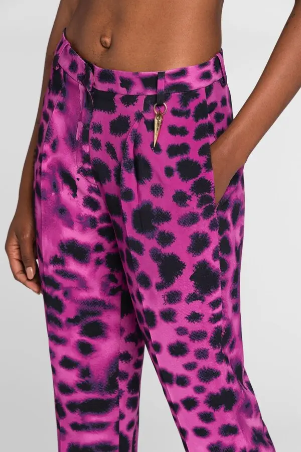 Roberto Cavalli Animal Print Straight Leg Trousers