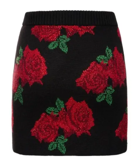 Giuseppe Di Morabito Rose Jacquard Knit Skirt - Black