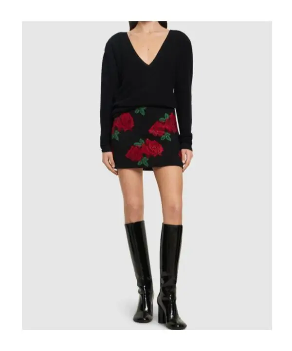Giuseppe Di Morabito Rose Jacquard Knit Skirt