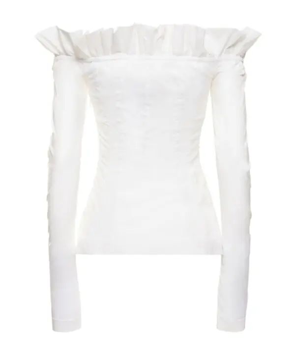 Philosophy Di Lorenzo Serafini Ruffled Neckline Button Front Blouse