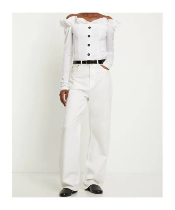 Philosophy Di Lorenzo Serafini Ruffled Neckline Button Front Blouse