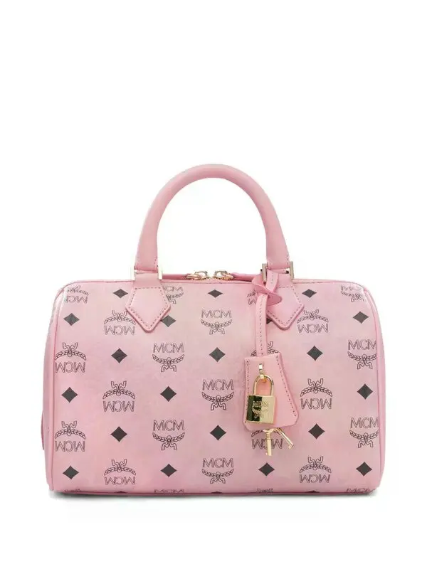 Mcm Leather Tote Bag - Pink
