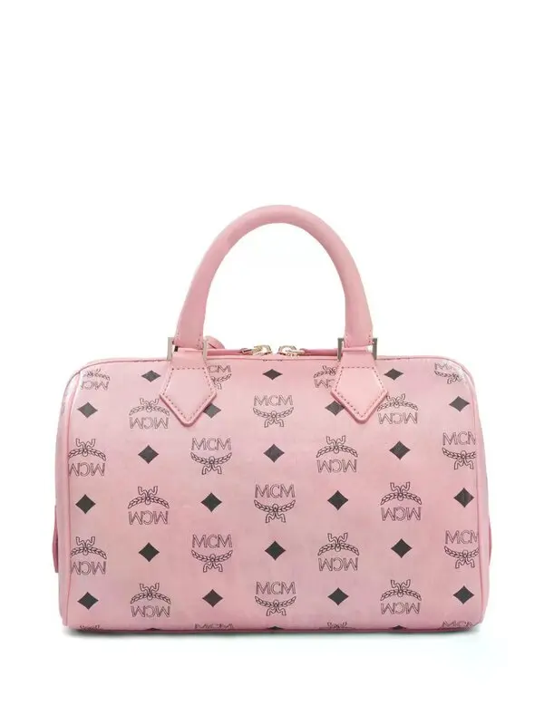 Mcm Leather Tote Bag - Pink