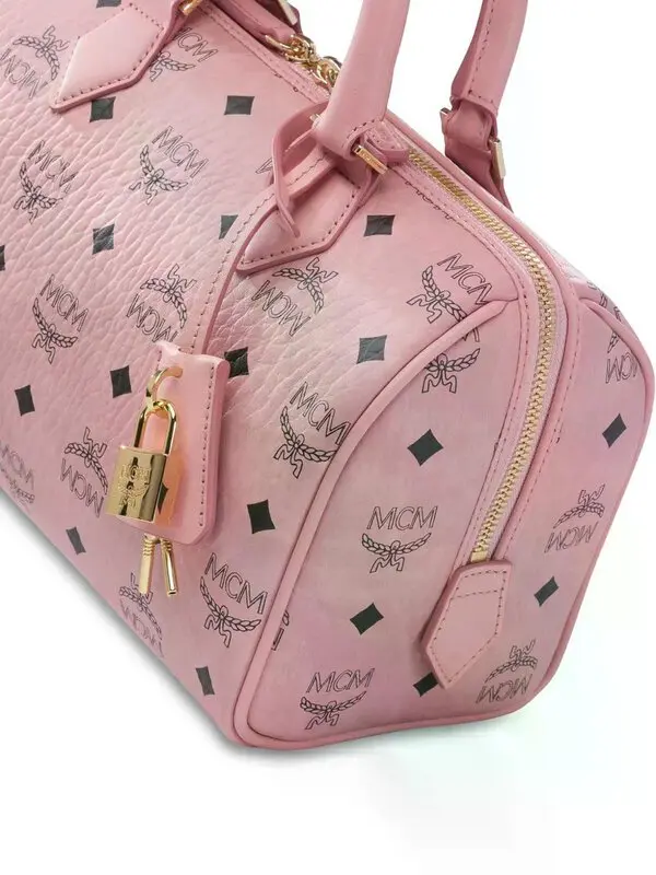 Mcm Leather Tote Bag - Pink