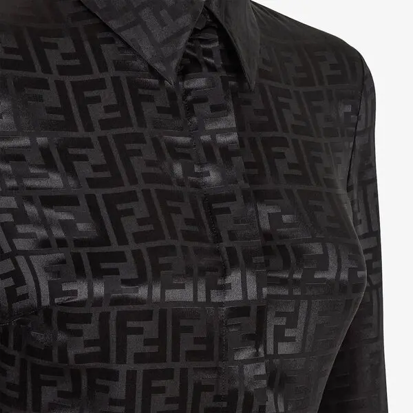 Fendi All-over Logo Jacquard Cropped Shirt