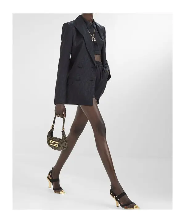 Fendi All-over Logo Jacquard Cropped Shirt