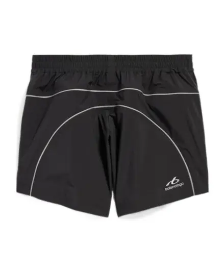 Balenciaga Techwear Tracksuit Shorts With Reflective Piping - Black