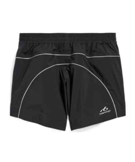 Balenciaga Techwear Tracksuit Shorts With Reflective Piping - Black