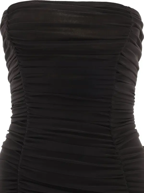 Norma Kamali Strapless Draped Stretch Dress