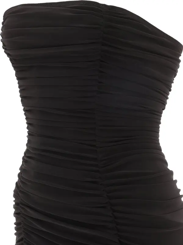 Norma Kamali Strapless Draped Stretch Dress