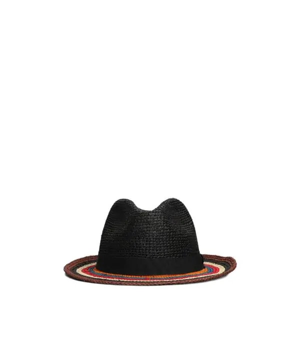Paul Smith Signature Stripe Fedora Hat - Black