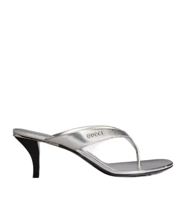 Gucci Vittoria Thong Sandal With Sculpted Heel