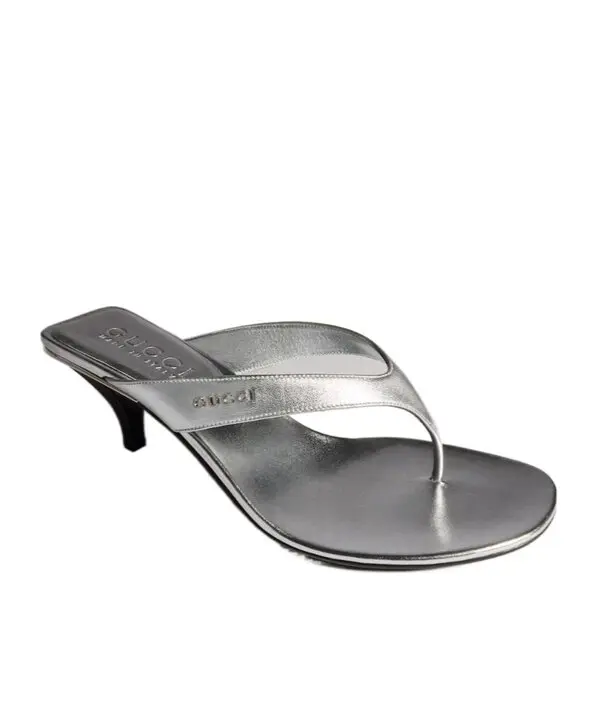 Gucci Vittoria Thong Sandal With Sculpted Heel