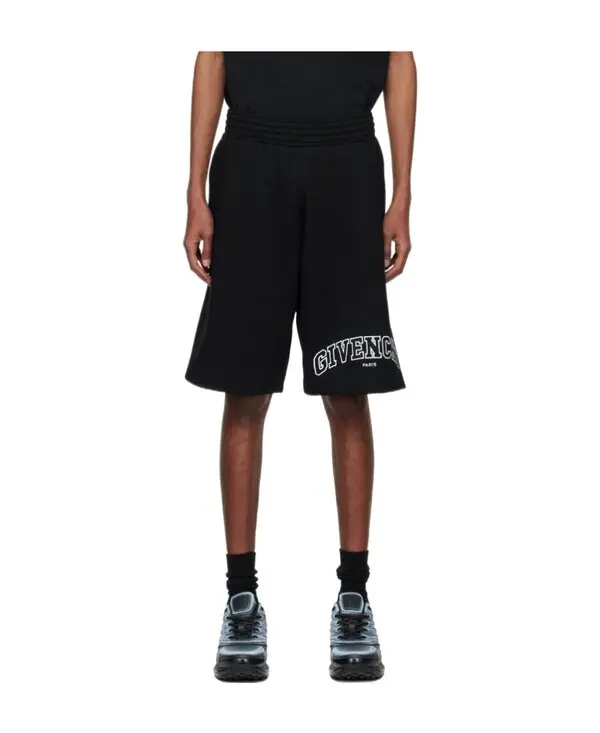 Givenchy Cotton Shorts With Logo Embroidery - Black