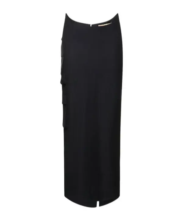 AYA MUSE Mid-length Cargo Skirt With Slit Detail - Black