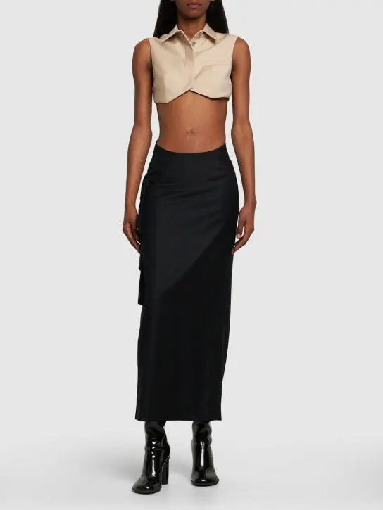 AYA MUSE Mid-length Cargo Skirt With Slit Detail
