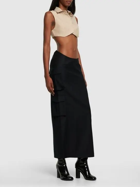 AYA MUSE Mid-length Cargo Skirt With Slit Detail
