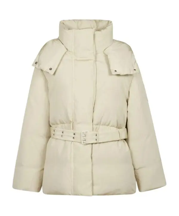 Acne Studios Belted Padded Hooded Jacket - Faded Grey