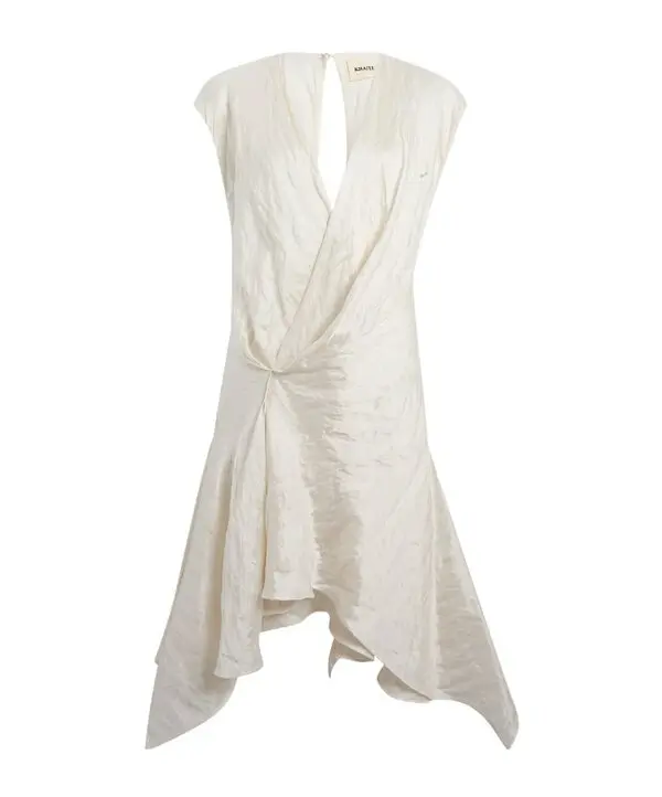 Khaite Merith Cap-sleeved Mini Dress - Chalk