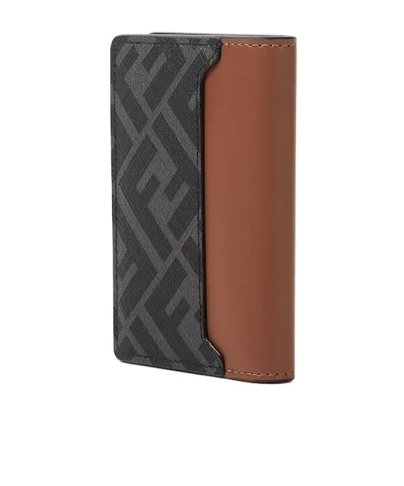 Fendi Ff Squared Card Holder - Brown