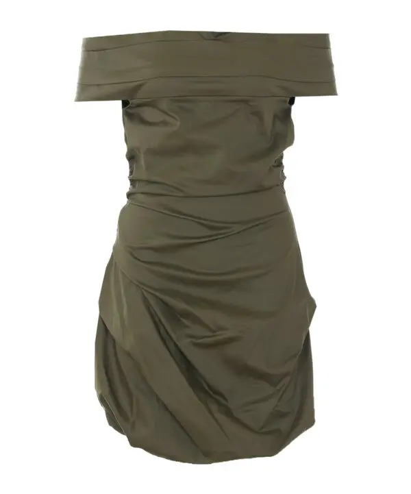 ANIYE BY Draped Off-shoulder Mini Dress - Green