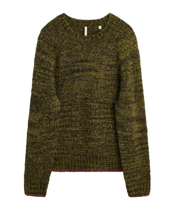 SUNFLOWER Long Sleeve Crew Neck Sweater - Black