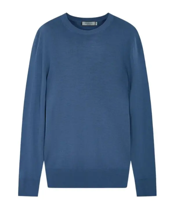 Canali Round-neck Wool T-shirt - Blue